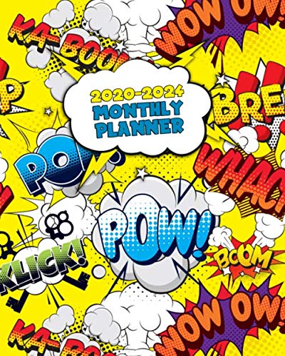2020-2024 Monthly Planner: Adorable Comic & Cartoon Superheroes 5 Year ...
