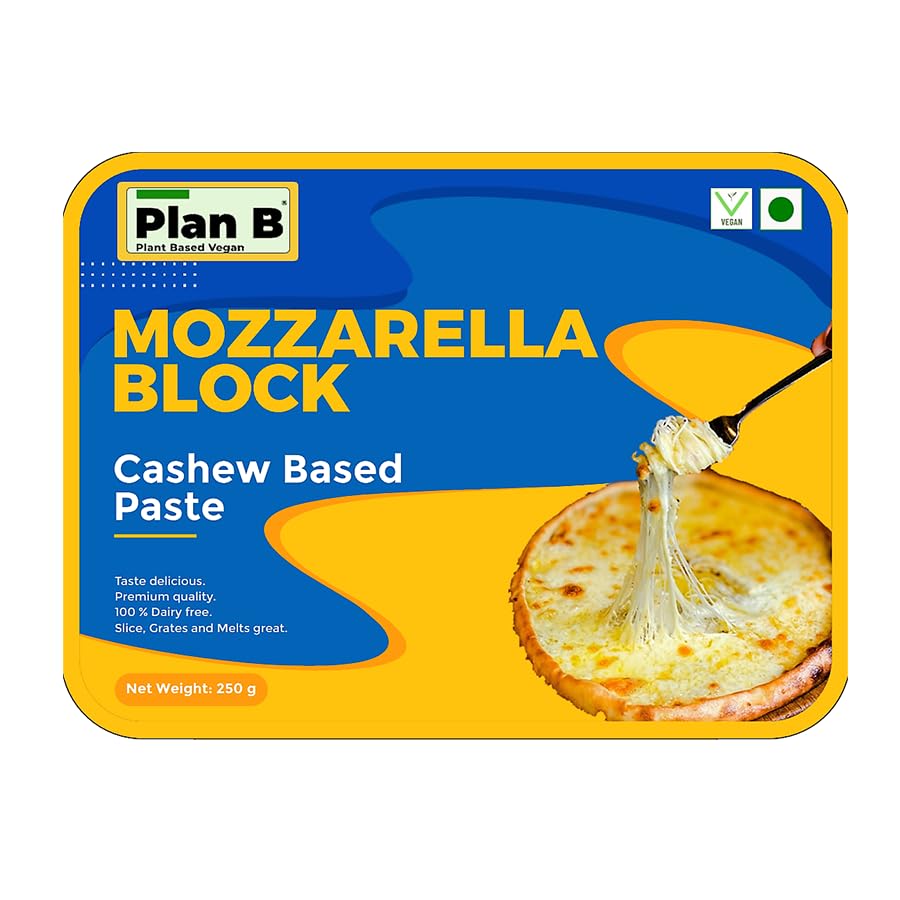 PLAN B VEGAN MOZZARELLA CHEESE BLOCK, 250g (PLANT BASED MELTABLE ...