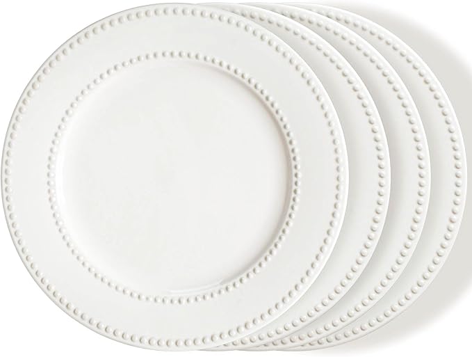 Amazon.com: Wareland Dinner Plates Set of 4, 10.5 inch White Ceramic ...