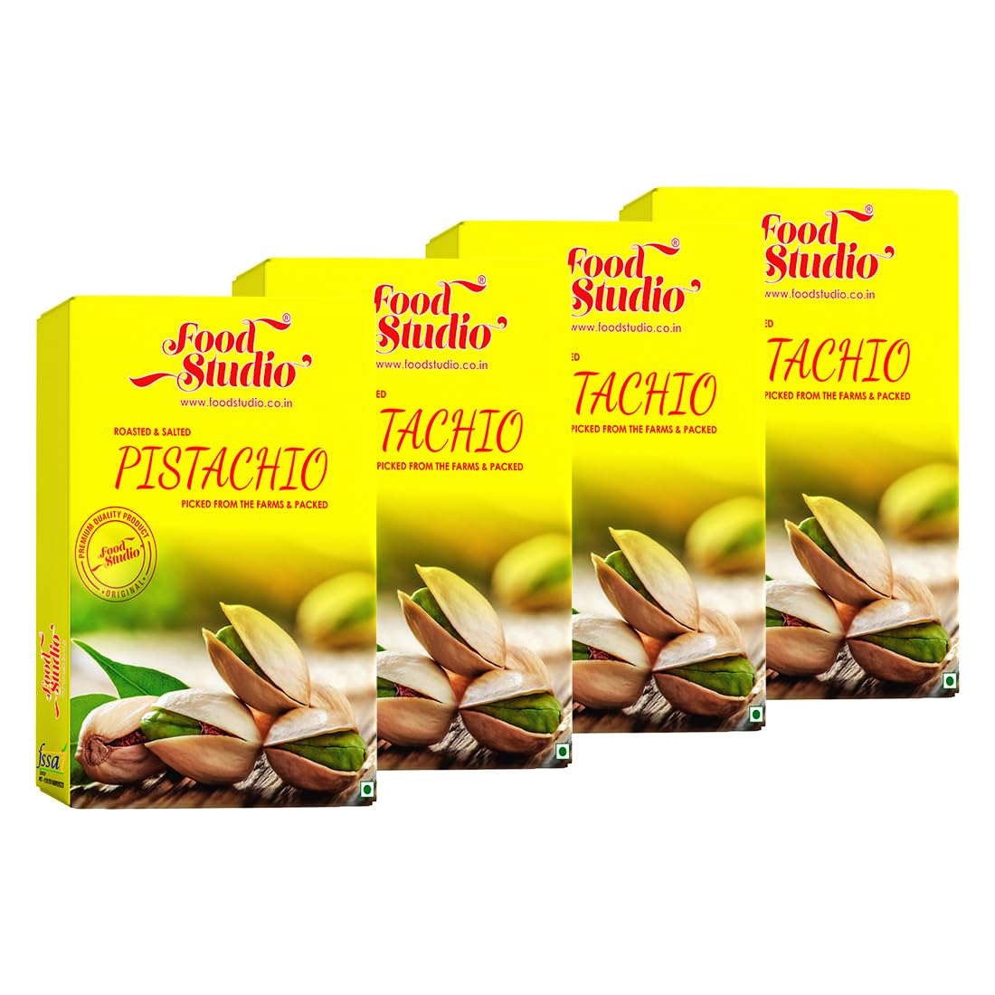 FOOD STUDIO Premium Roasted & Salted Pistachios Inshell Yellow Box ...