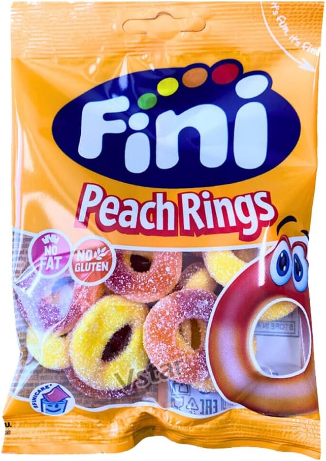 Fini Halal Sweets Bag 75g - Halal Gummy Sweets (Peach rings, 6 Bags ...