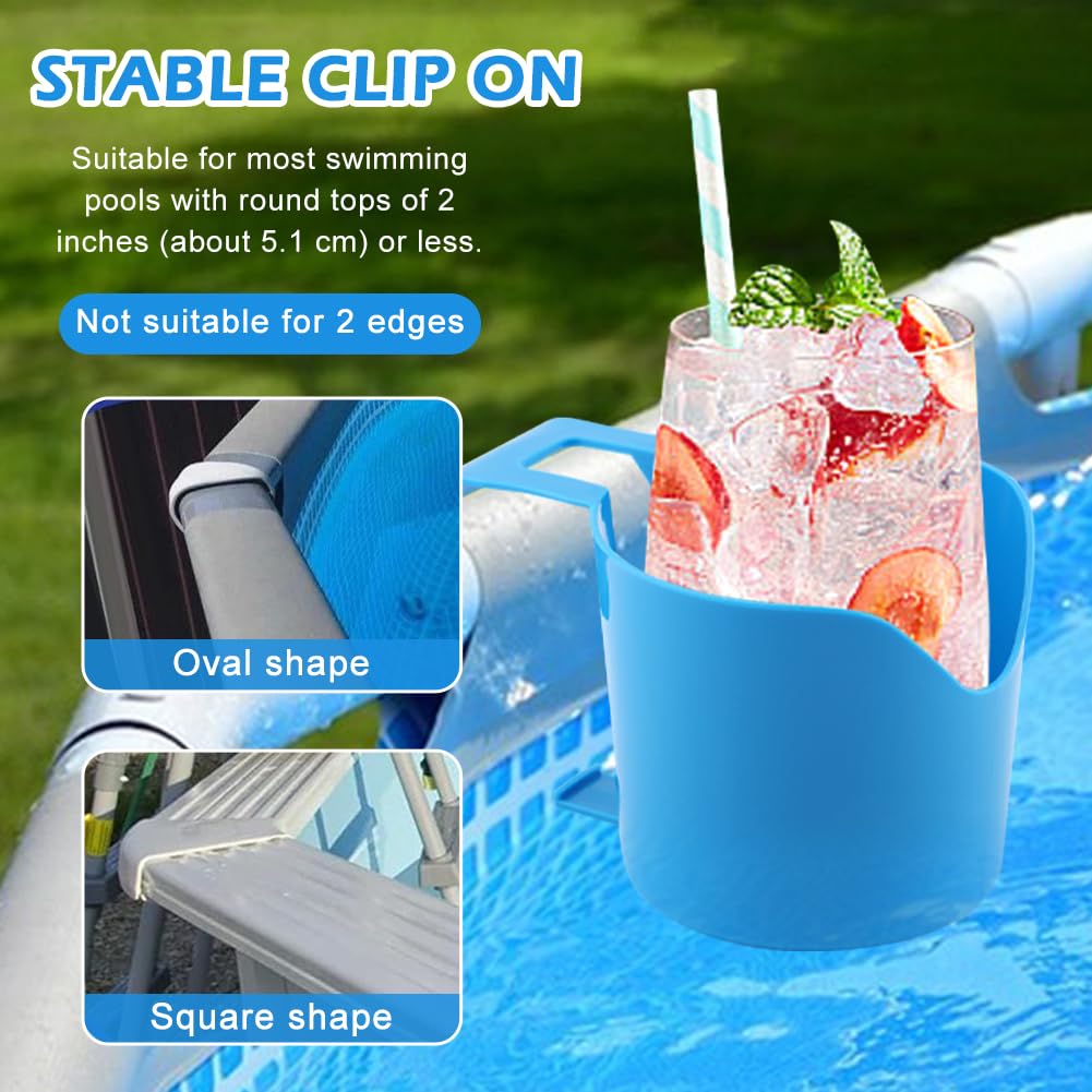 Snapklik.com : 4 Pack Poolside Cup Holder,Fits 2 Inch Or Less Round Top ...