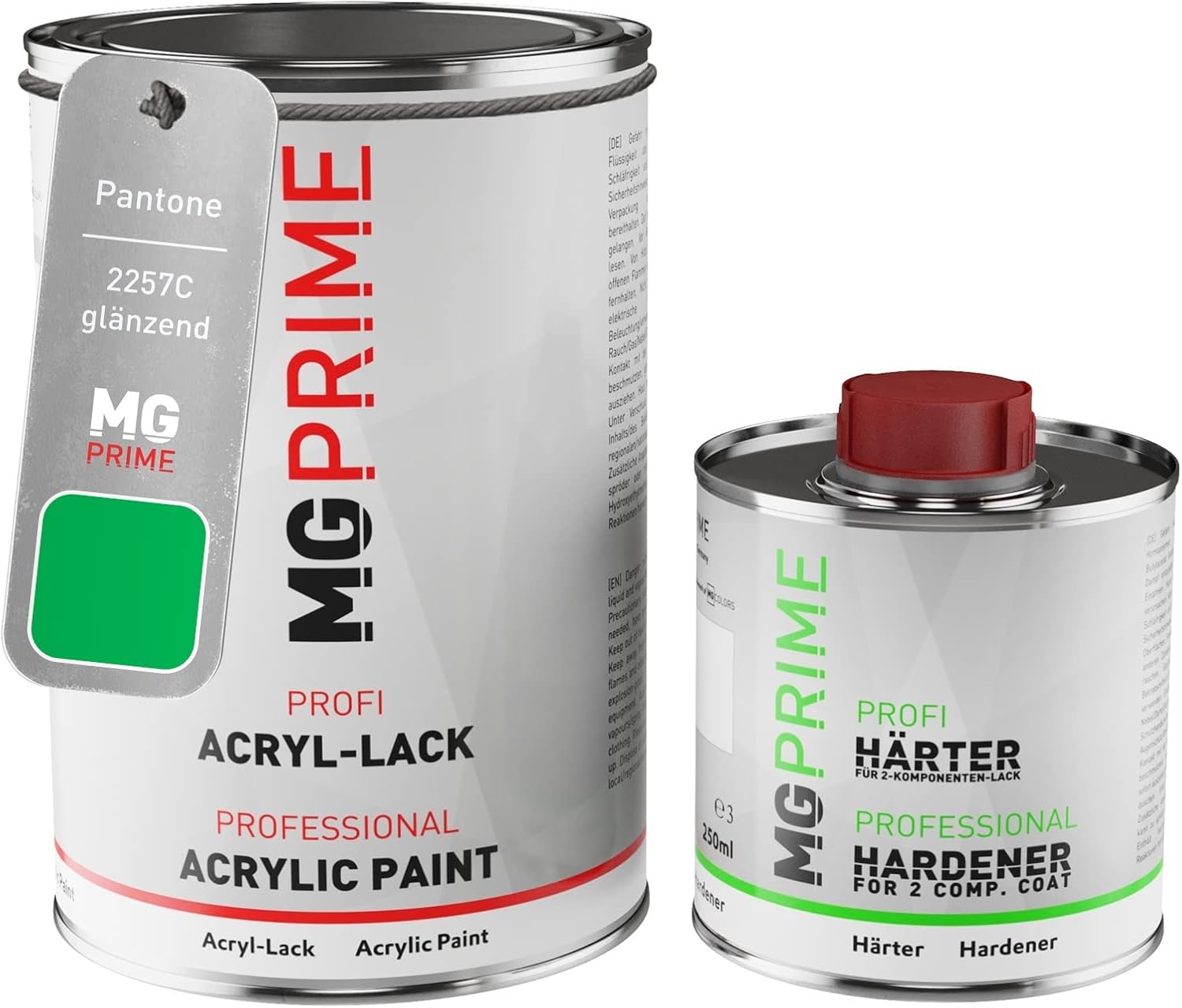 MG PRIME Pantone 2257C Green glossy Acrylic paint 1.5 litre / 1500 ml can incl. hardener ...