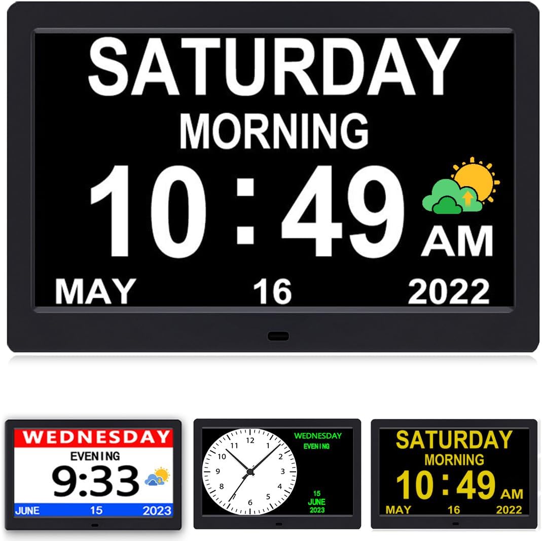Amazon.com: AINFTIME Digital Clock with Date and Day of Week for ...