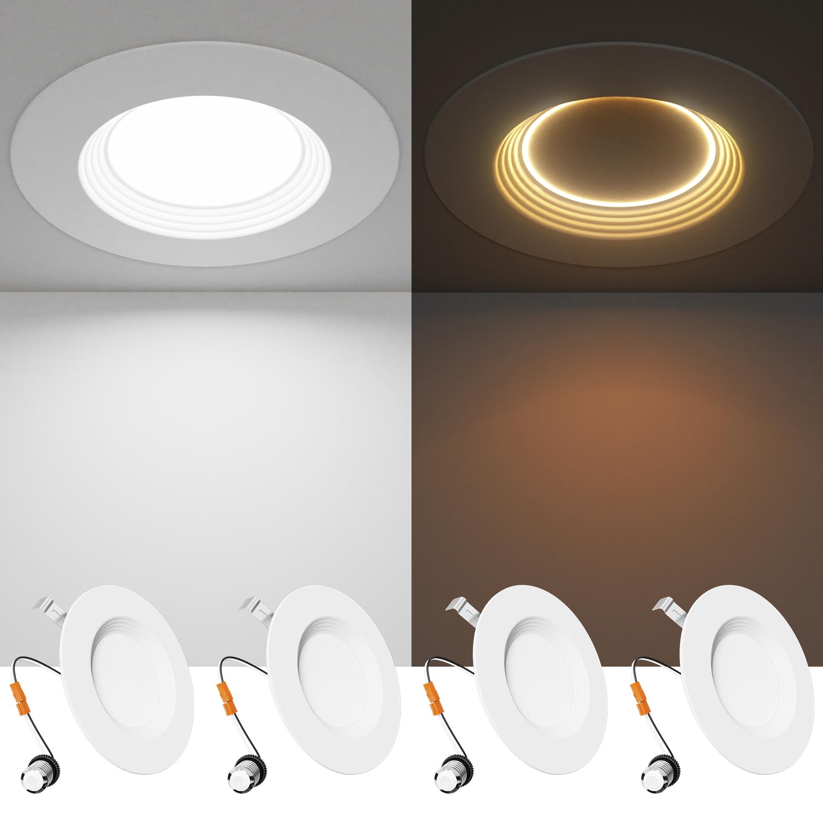 Snapklik.com : Ensenior 5/6 Inch 5CCT LED Can Lights