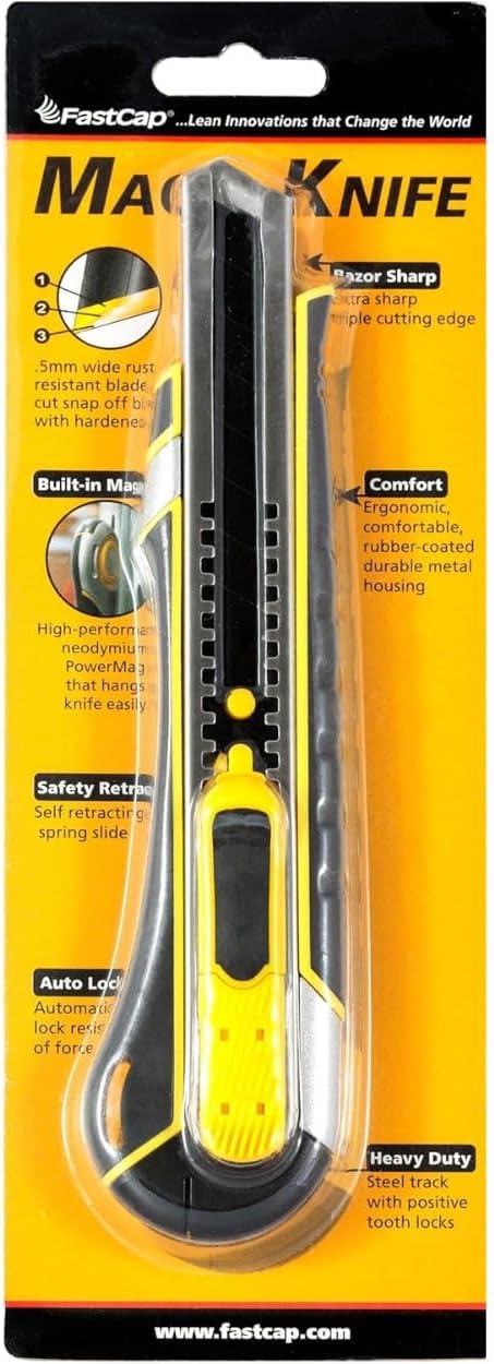 FastCap Mag Knife - Magnetic Utility Knife with Auto Safety-Retractable ...