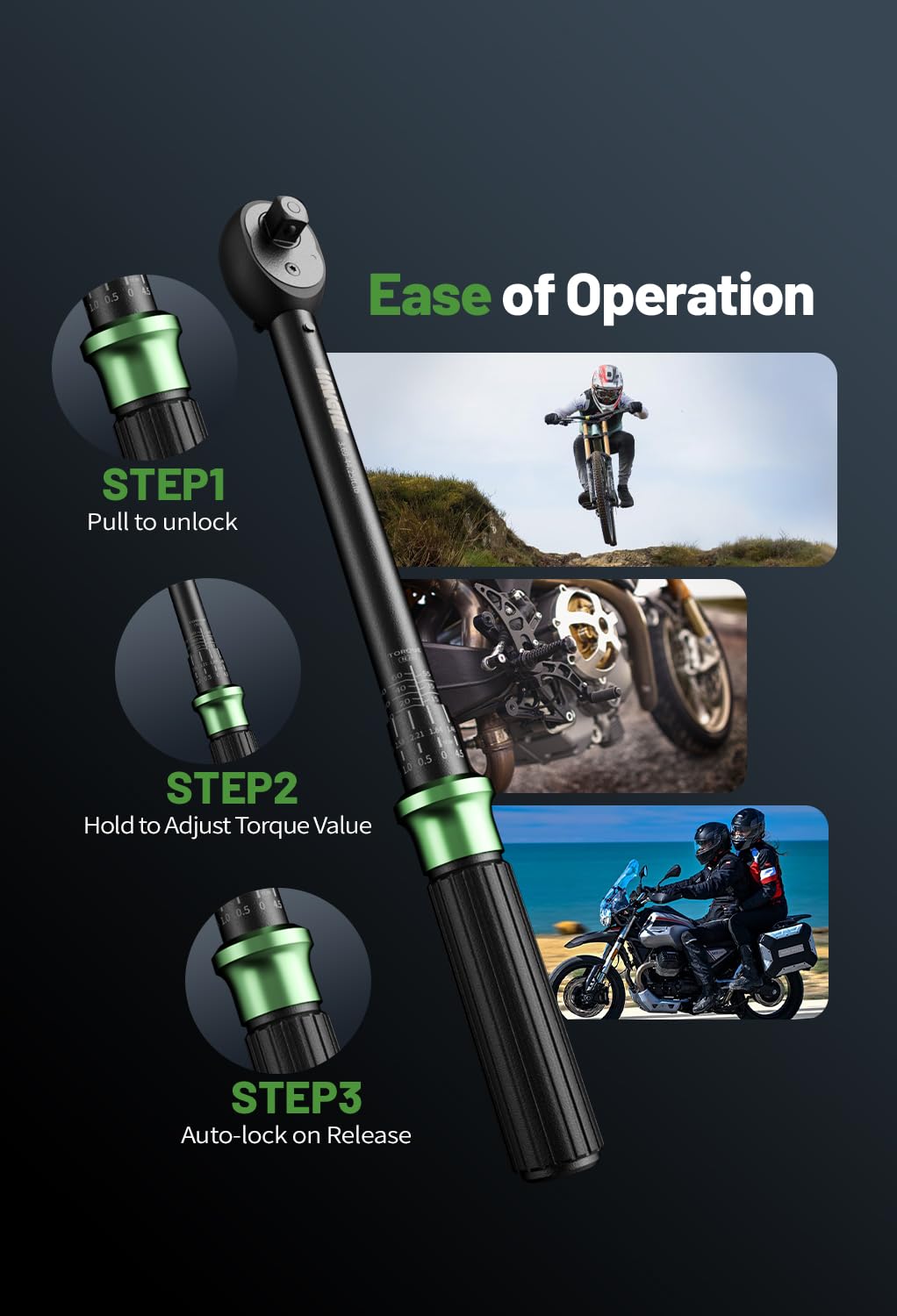 Snapklik.com : 3/8 Inch Click Torque Wrench,3.69-44.25ft.lb & 5-60N.m ...