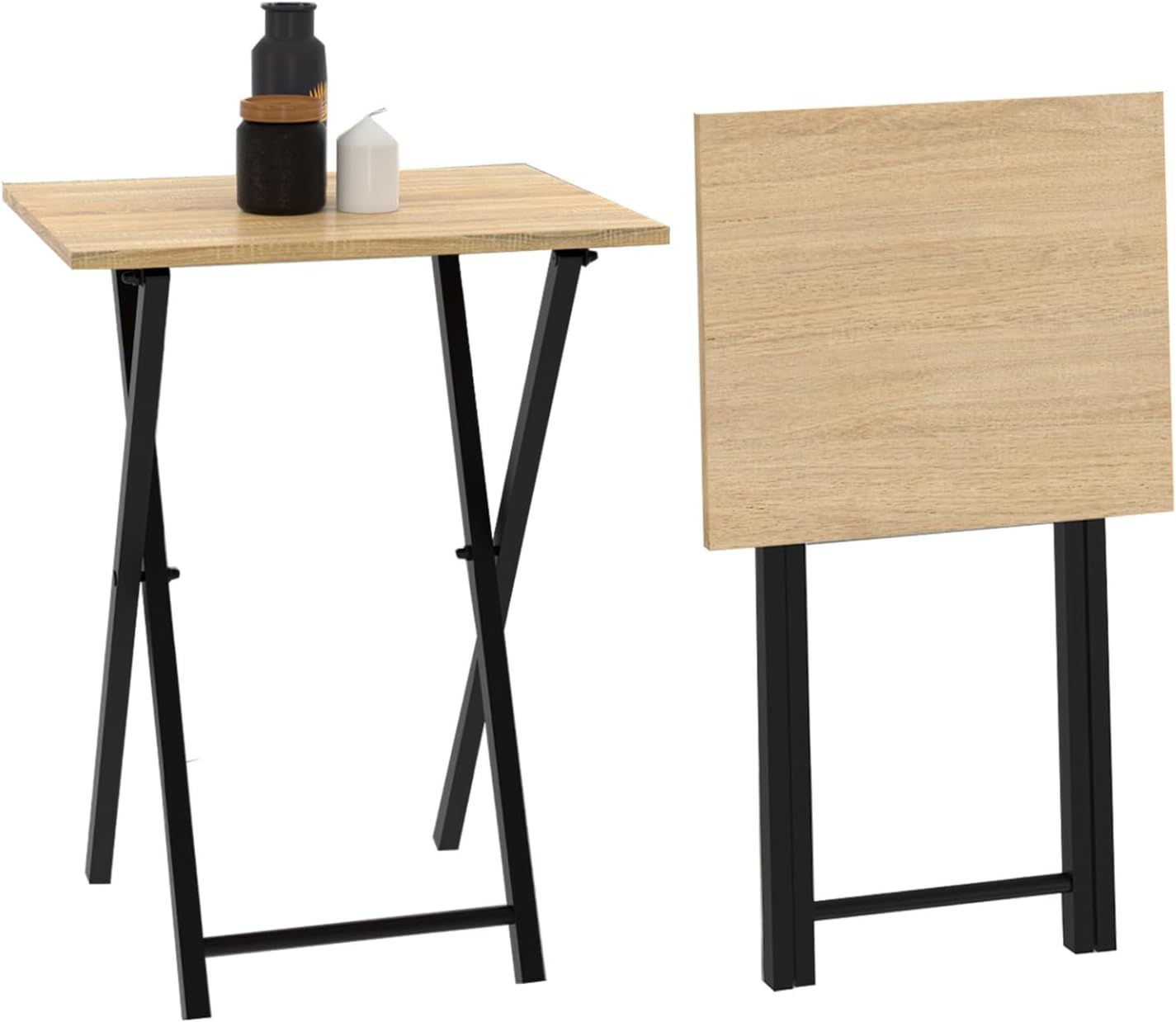 IDMarket - Lot de 2 Tables d'appoint Pliantes Detroit Design Industriel ...