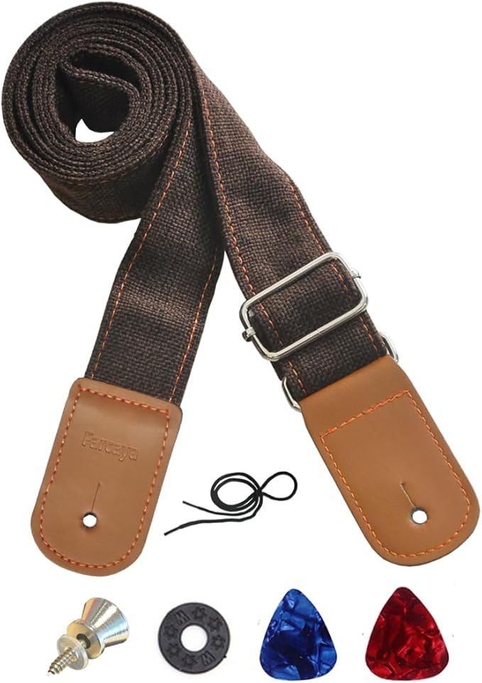 Amazon.com: Farcaya Ukulele Strap Cotton Linen Adjustable Uke Shoulder ...