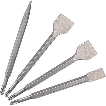 Tonsooze Set Burins SDS Plus Coffret 4 pièces, burins 6 pans avec Burin ...