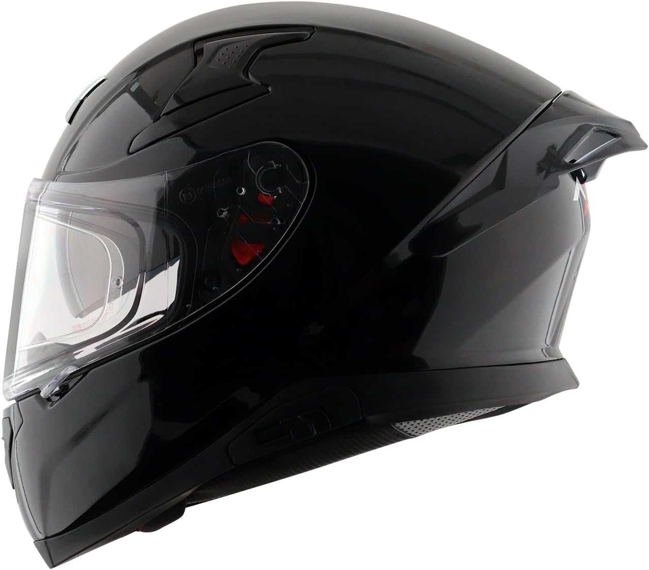 Axor Apex Solid ISI ECE DOT Certified Glossy Black Full Face Dual Visor ...