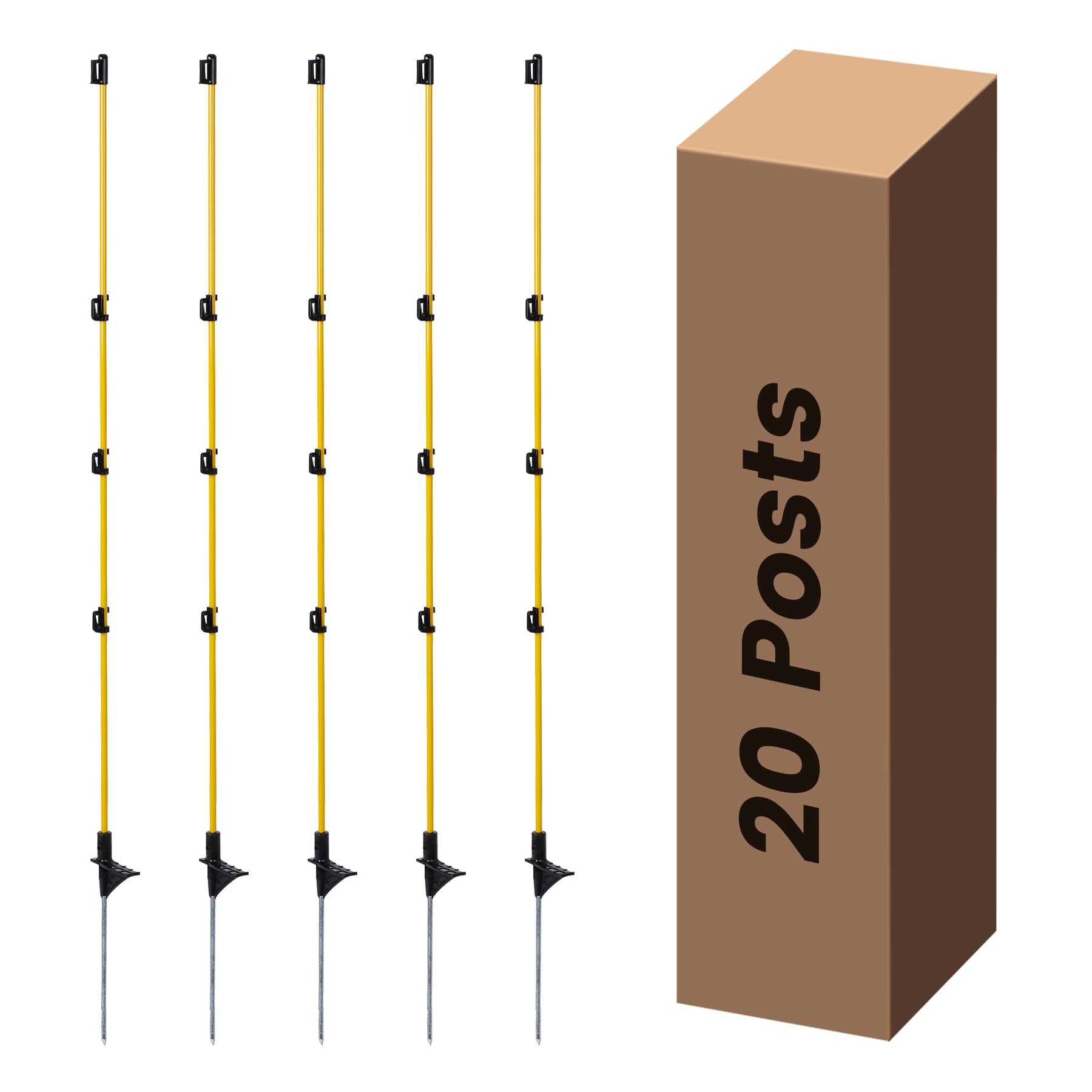 Snapklik.com : Fiberglass Fence Posts 46" - 20 PCS, Step In Electric ...
