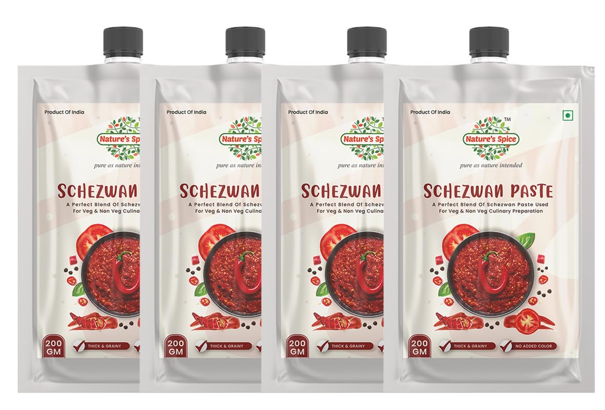 Nature's Spice Schezwan Chutney Paste - 800 Grams │ Combo Pack of 4 x ...