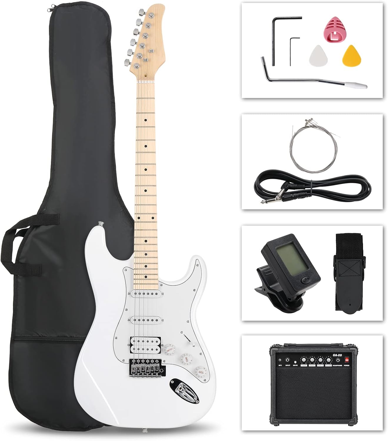 Amazon.com: Ktaxon 39 Inch Electric Guitar Kit for Beginner, HSS ...