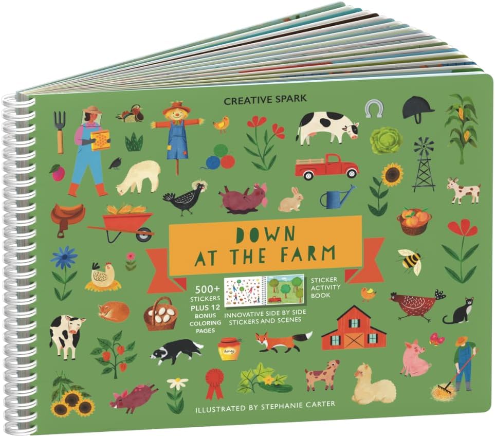 Amazon.com: Cupkin Farm Animal Sticker Book Activity for Kids, Toddler ...