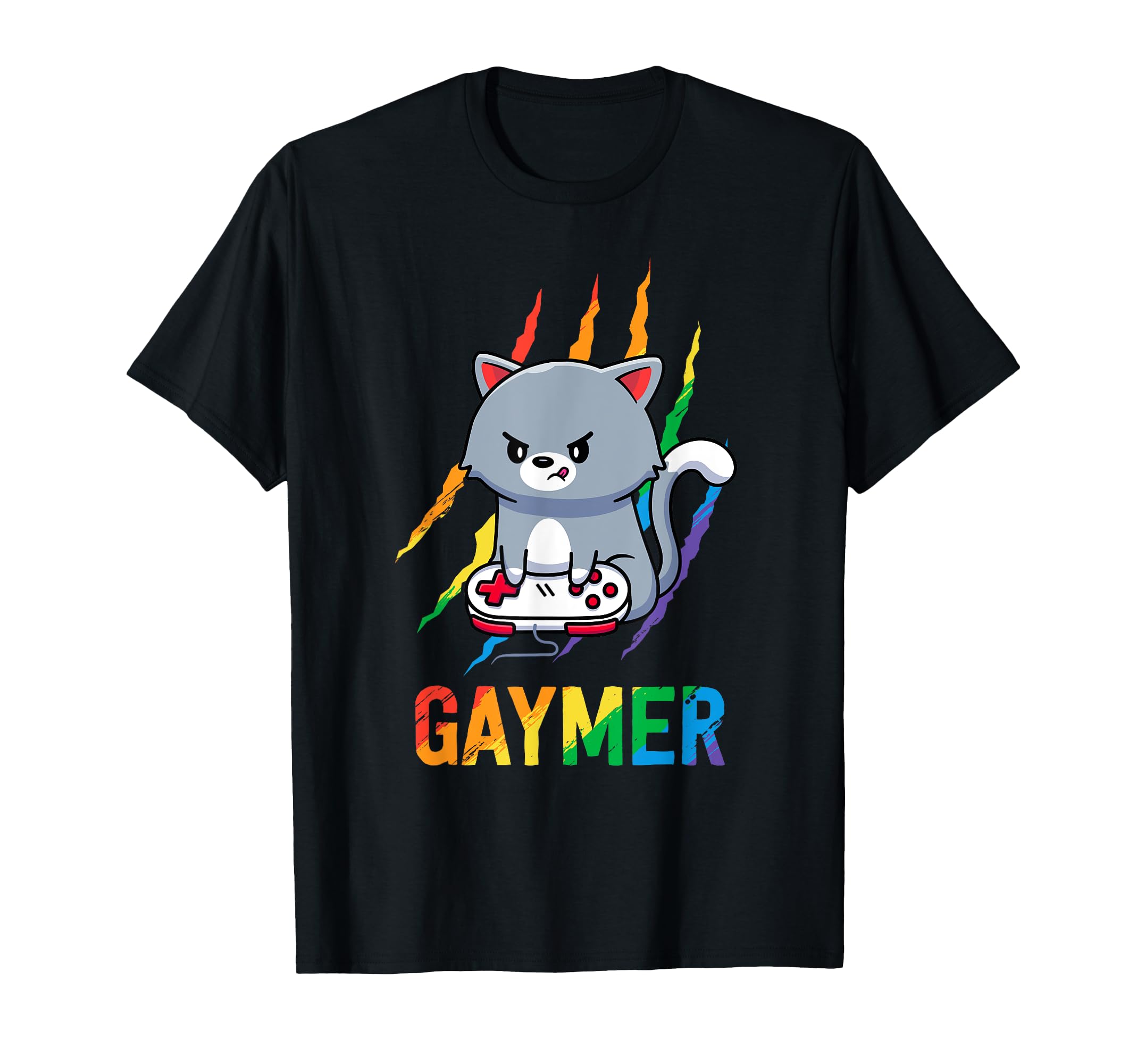 Amazon.com: Gaymer LGBT Cat Pride Rainbow Video Game Lovers Gift T ...