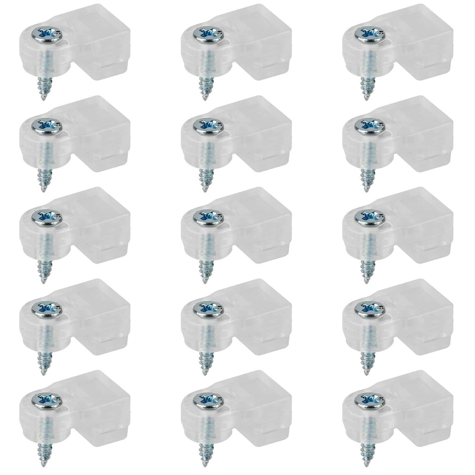 15PCS Glass Retainer Clips with Screws, Cabinet Glass Retainer Clips ...