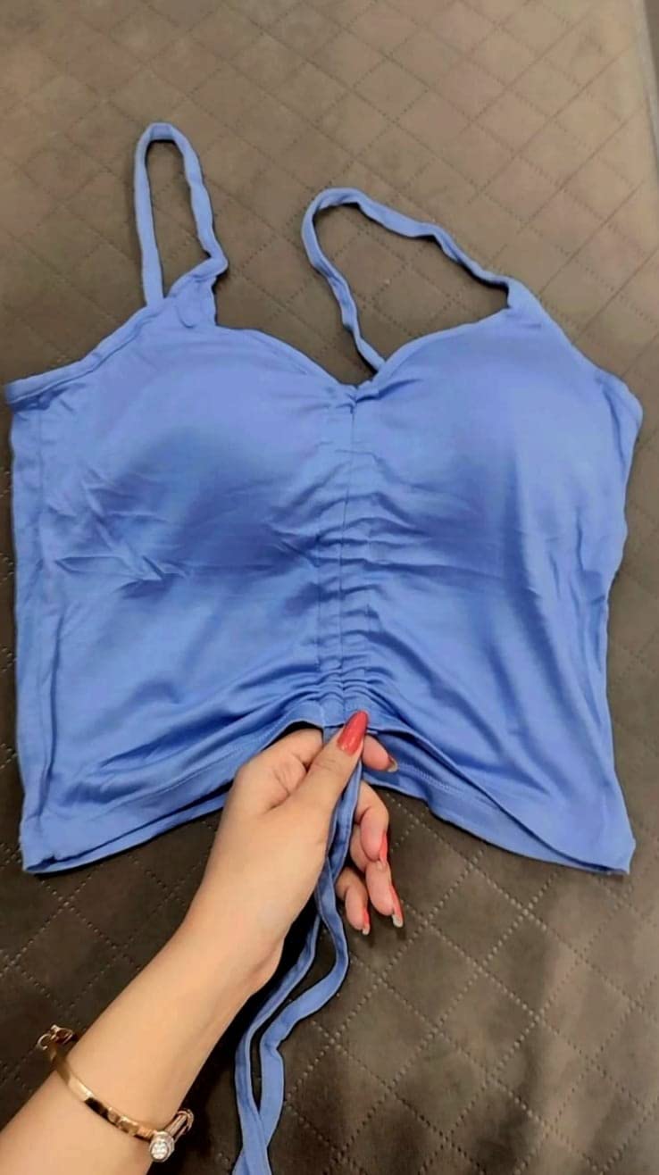 HELISHA Cotton Women's & Girl's Regular Wear Slim Fit Fancy Padded Crop ...