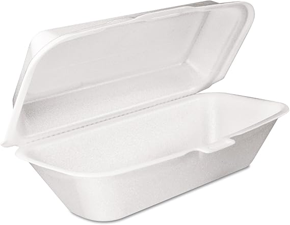 Amazon.com: Foam Hoagie Container with Removable Lid, 9-4/5x5-3/10x3-3/ ...