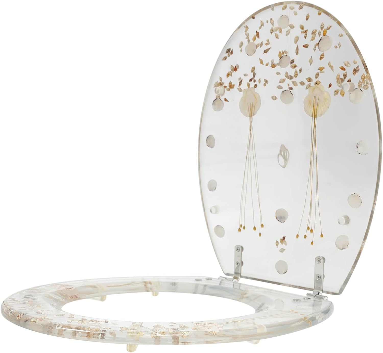 Toilet Seat Transparent, Dried Flower Toilet Seat, Resin Toilet Seat ...