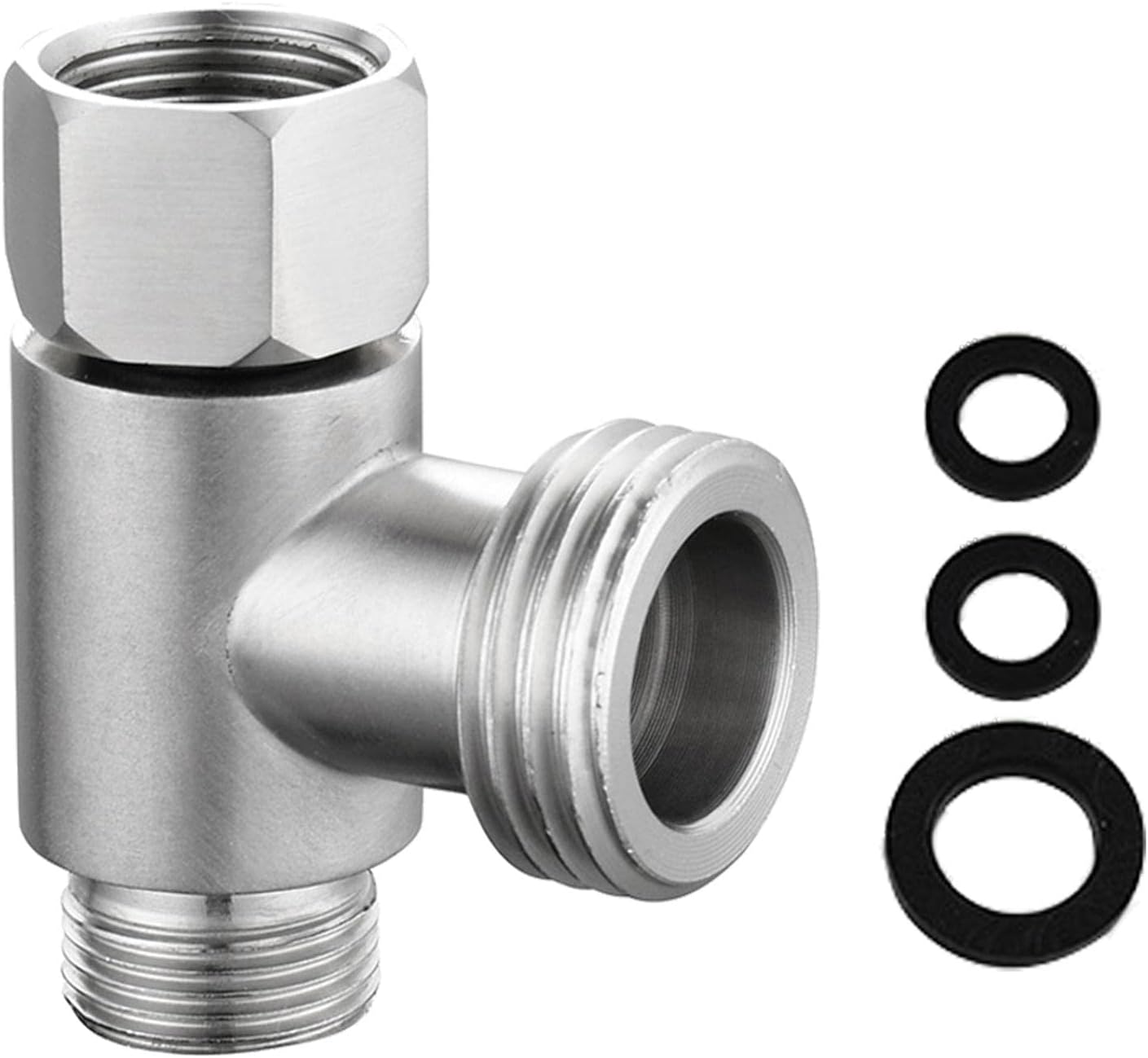 Tee Connector, Stainless Steel Water Line T Fitting Brushed Nickel ...