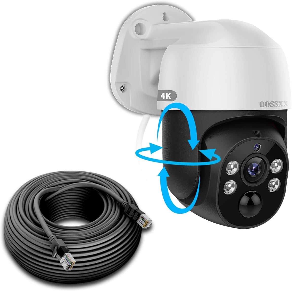 Amazon.com : OOSSXX (Extend for POE NVR) PoE 4K PTZ Extend Camera 2-Way ...