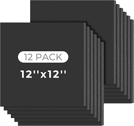 Amazon.com: Mat Board Center, 12 Pack 12x12 Black Foam Boards, Acid ...