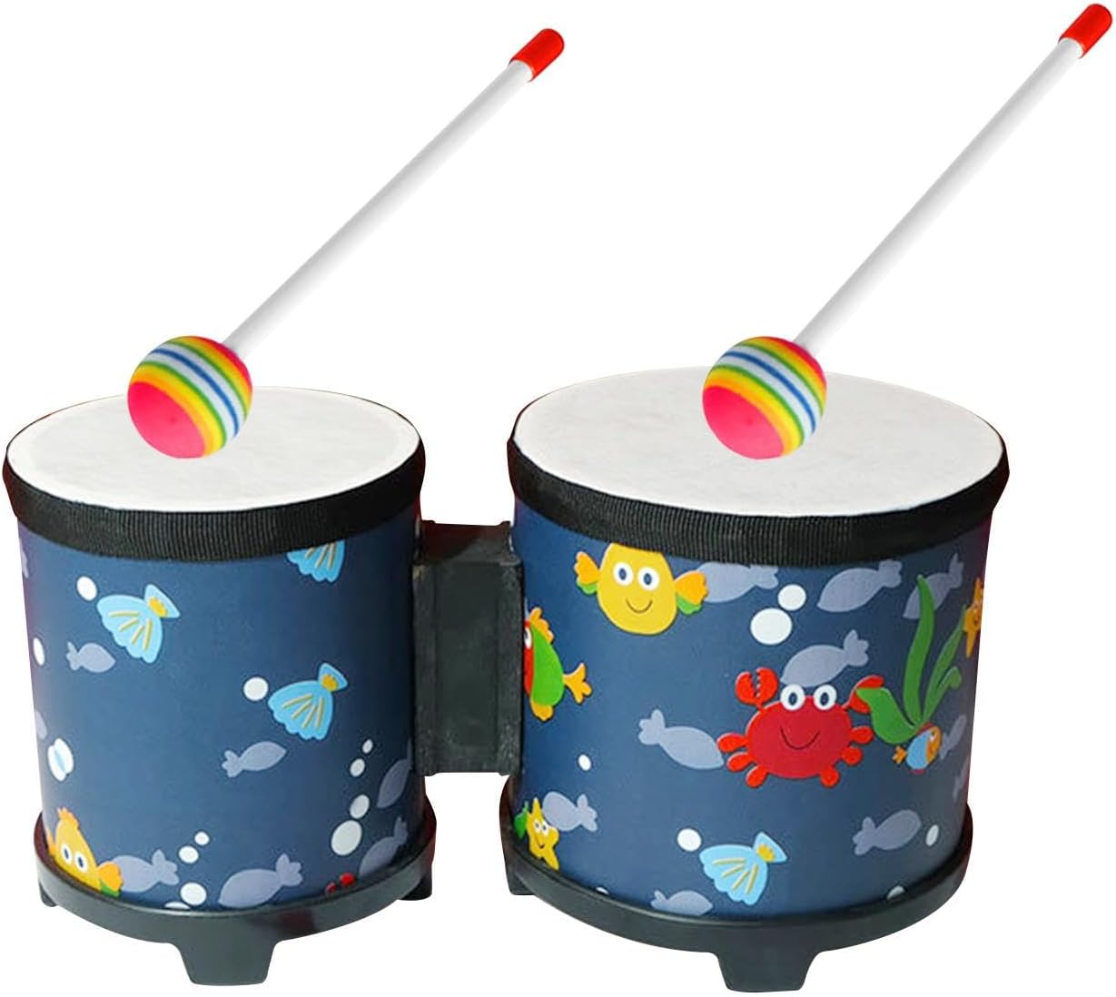 Amazon | Toysmith 5インチと6インチのボンゴドラムセット、アフリカンハンドドラム、音楽啓発ドラム、プロの初心者向けの練習用ボンゴ, 海 | ボンゴ | 楽器・音響機器