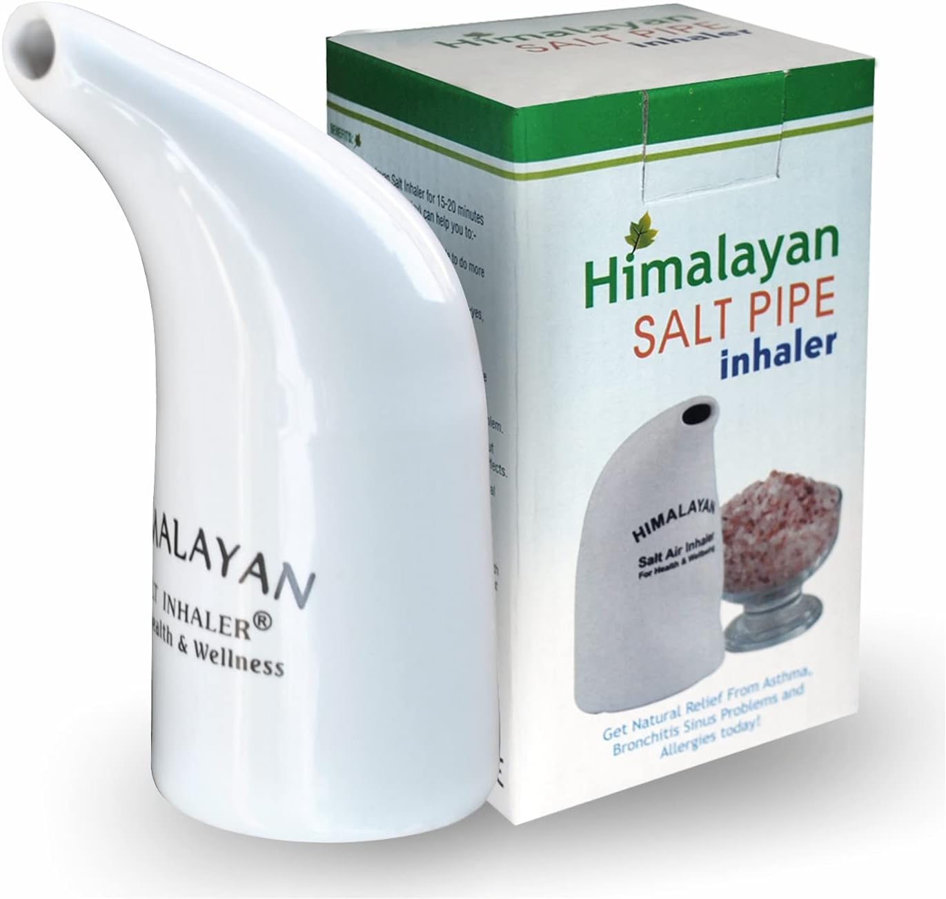 Good Health Original Himalayan Salt Inhaler Pipe Ceramic Filled with ...