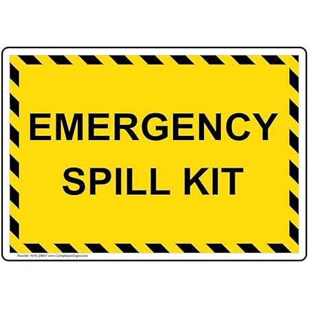 Amazon.com: ComplianceSigns.com Emergency Spill Kit Label Decal, 5x3.5 ...