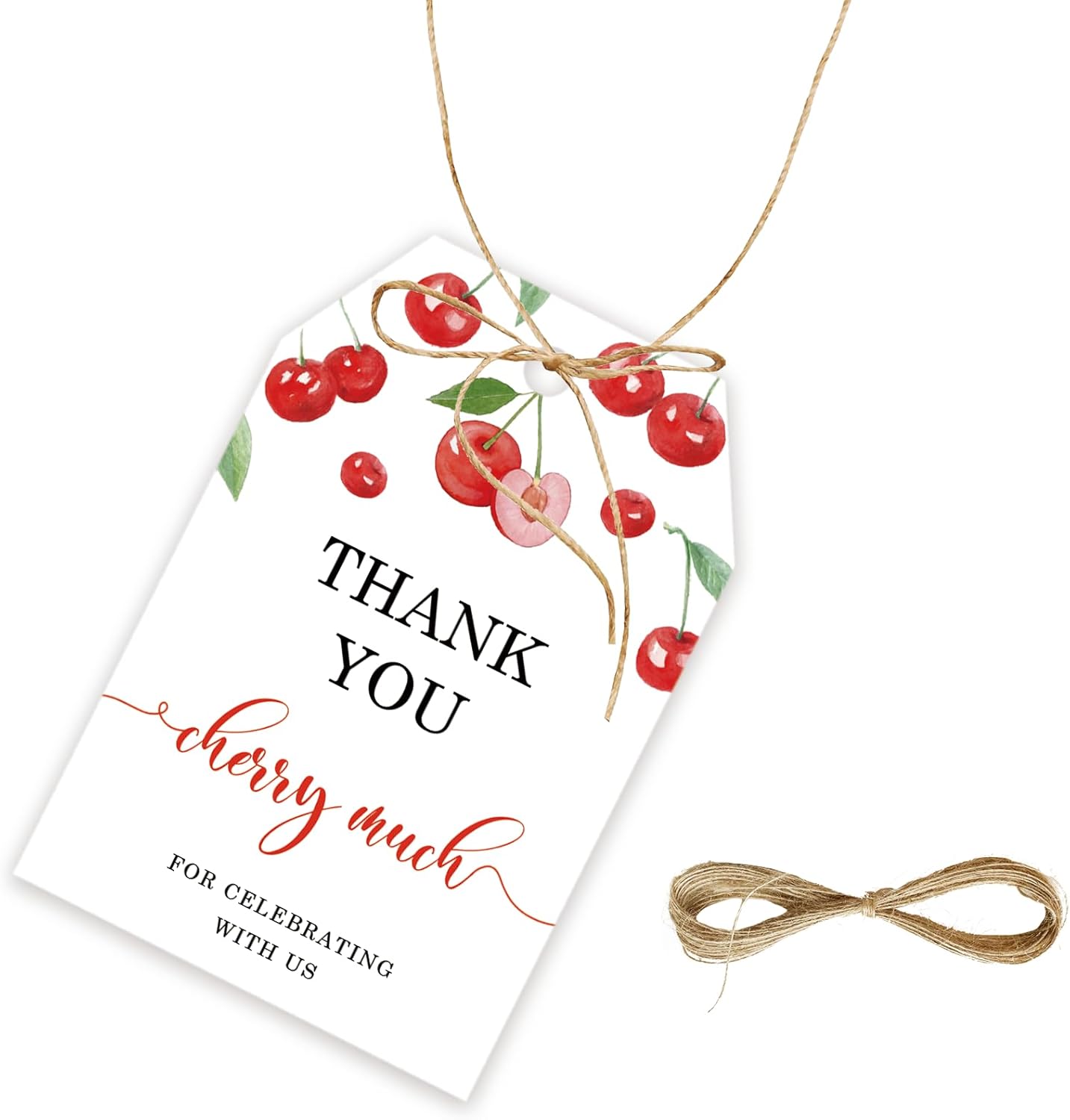 Amazon.com: 50pcs Cherry Thank You Tags, Cherry Much Gift Tag with ...