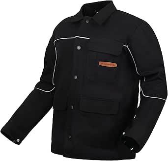Amazon.com: ARCCAPTAIN Welding Jacket, 11oz Flame Resistant (FR) Cotton ...
