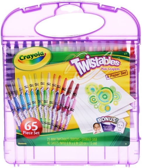 Amazon.com: Crayola Mini Twistables Crayons & Paper Set, 65 Pieces ...
