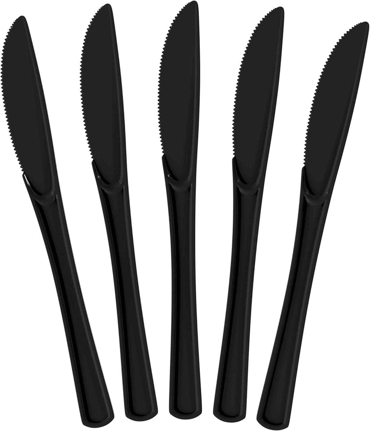 Amazon.com: Party Solids Black Plastic Knives 100 Pcs Black Forks ...