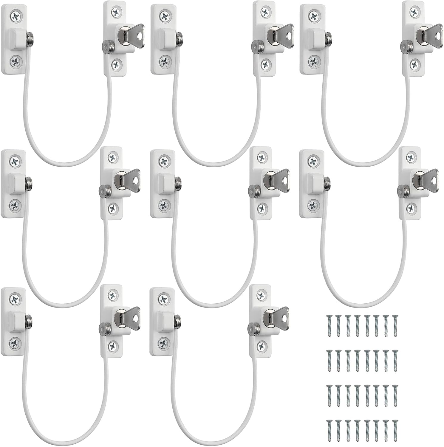 Kamtop 8 Pack Window Restrictor Locks, UPVC Lockable Window Door Locks ...