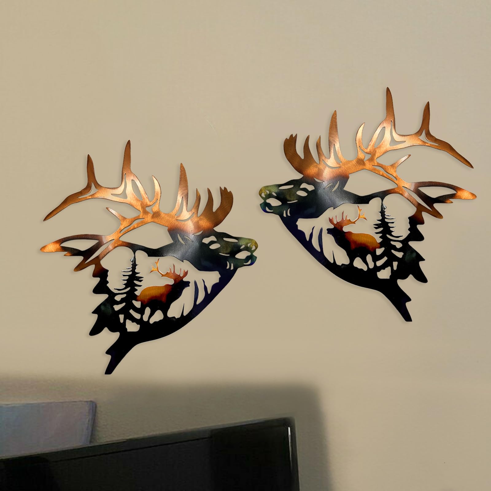 Amazon.com: WIBOTA 2pc Outdoor Plaques & Wall Art,Elk Decor for Hunting ...