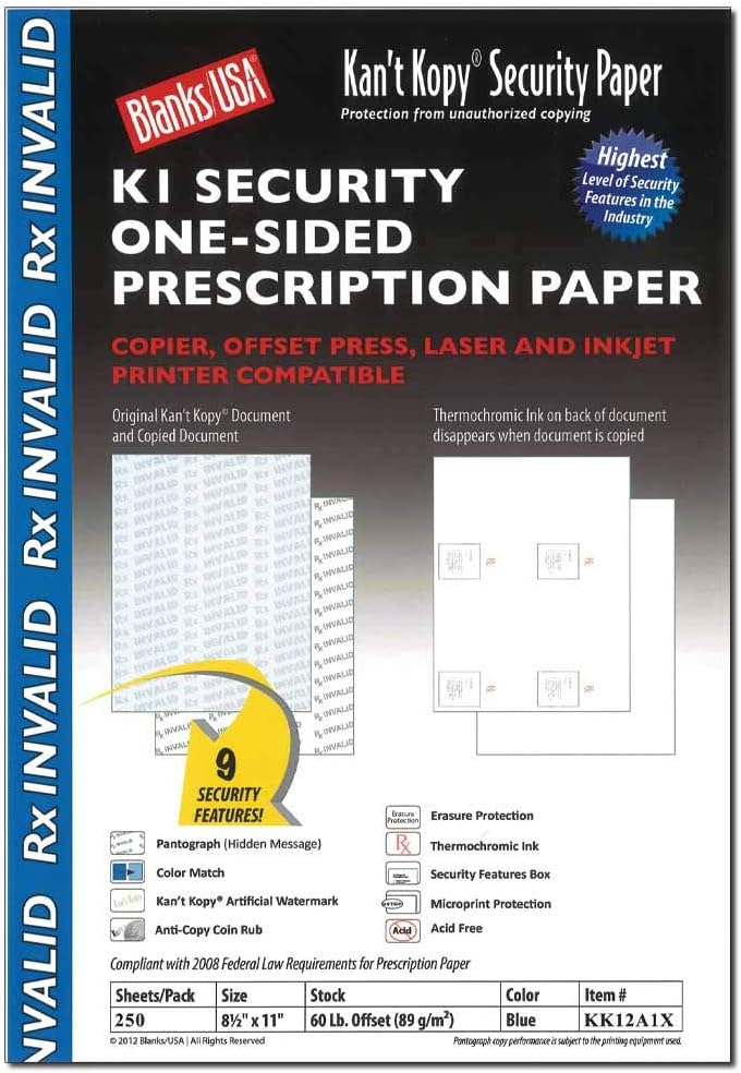 Amazon.com : DocuGard Standard Medical Security Paper for Printing ...