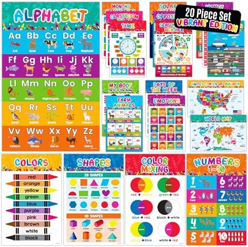 Amazon.com: Educational Preschool Posters for Toddlers and Kids Perfect ...