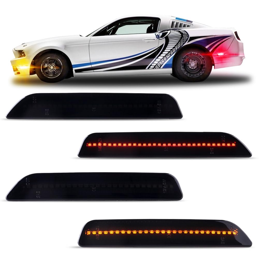 Snapklik.com : LED Side Marker Lights Rear Red Bumper Sidemarker Lamps ...