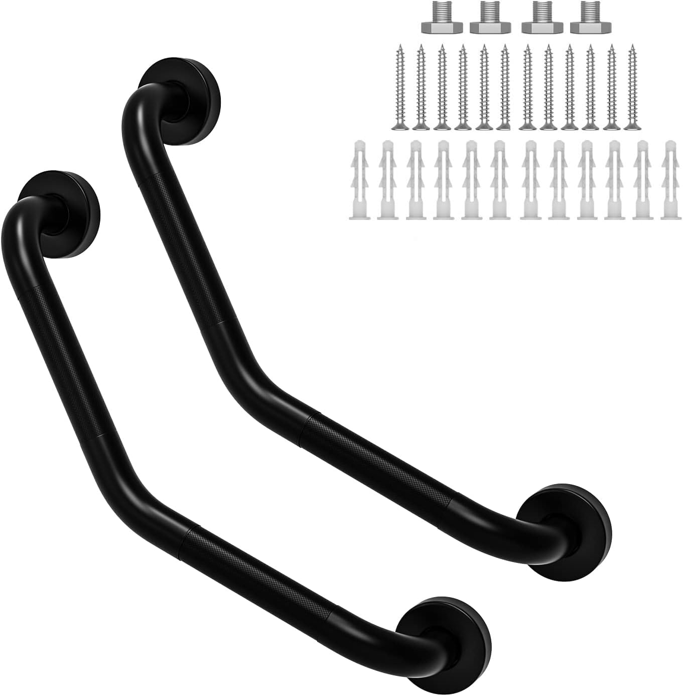 Amazon.com: 16 Inch Angled Grab Bar 2 Pack, ZUEXT Anti Slip Black ...