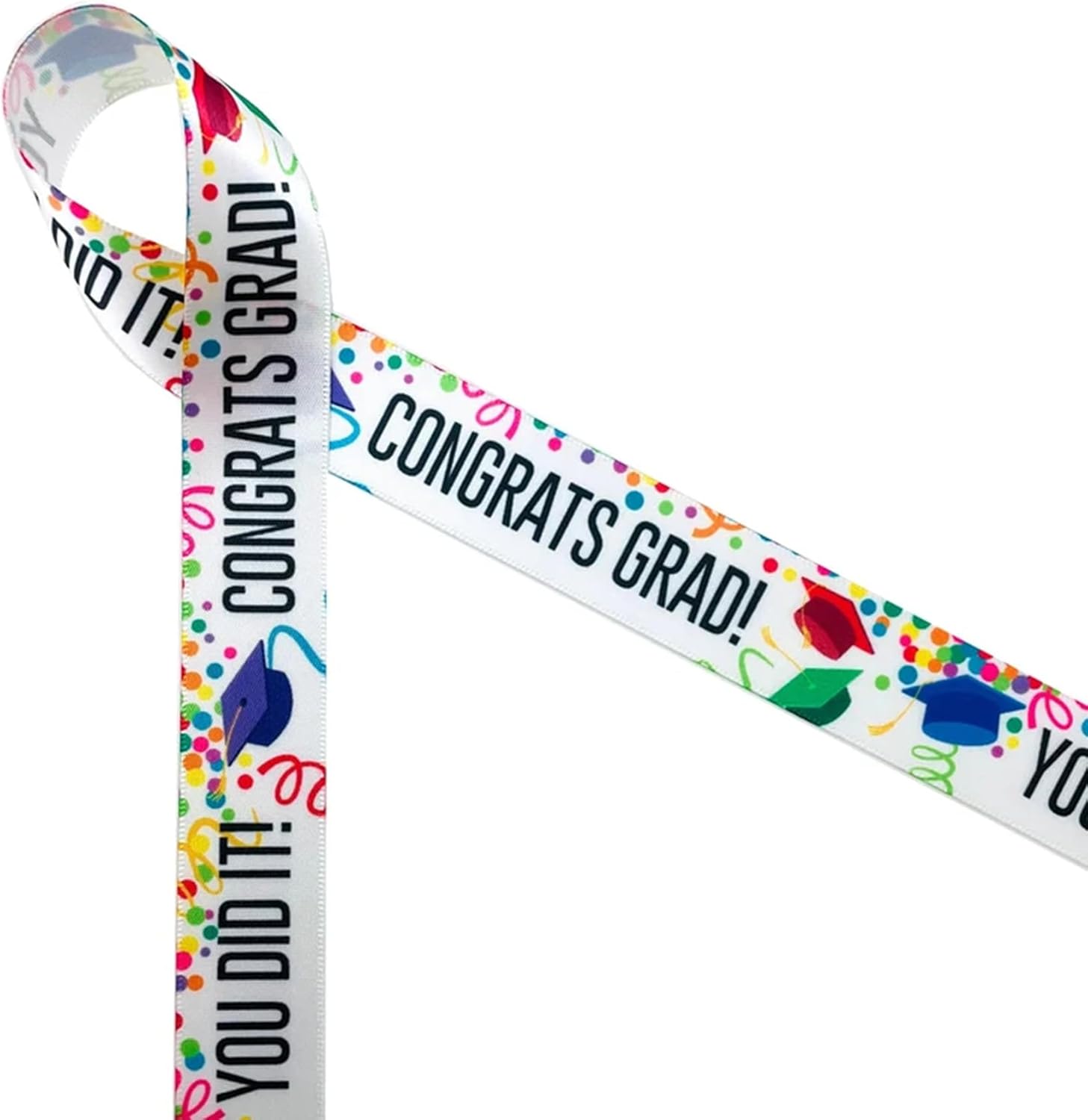 Amazon.com: Graduation Ribbon, 7/8" Satin Ribbon, Congratulations ...