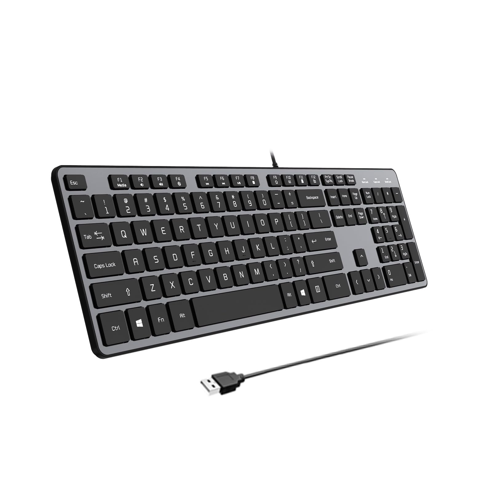 Amazon.com: B.FRIENDIT Wired USB Keyboard, Comfortable Quiet Chocolate ...