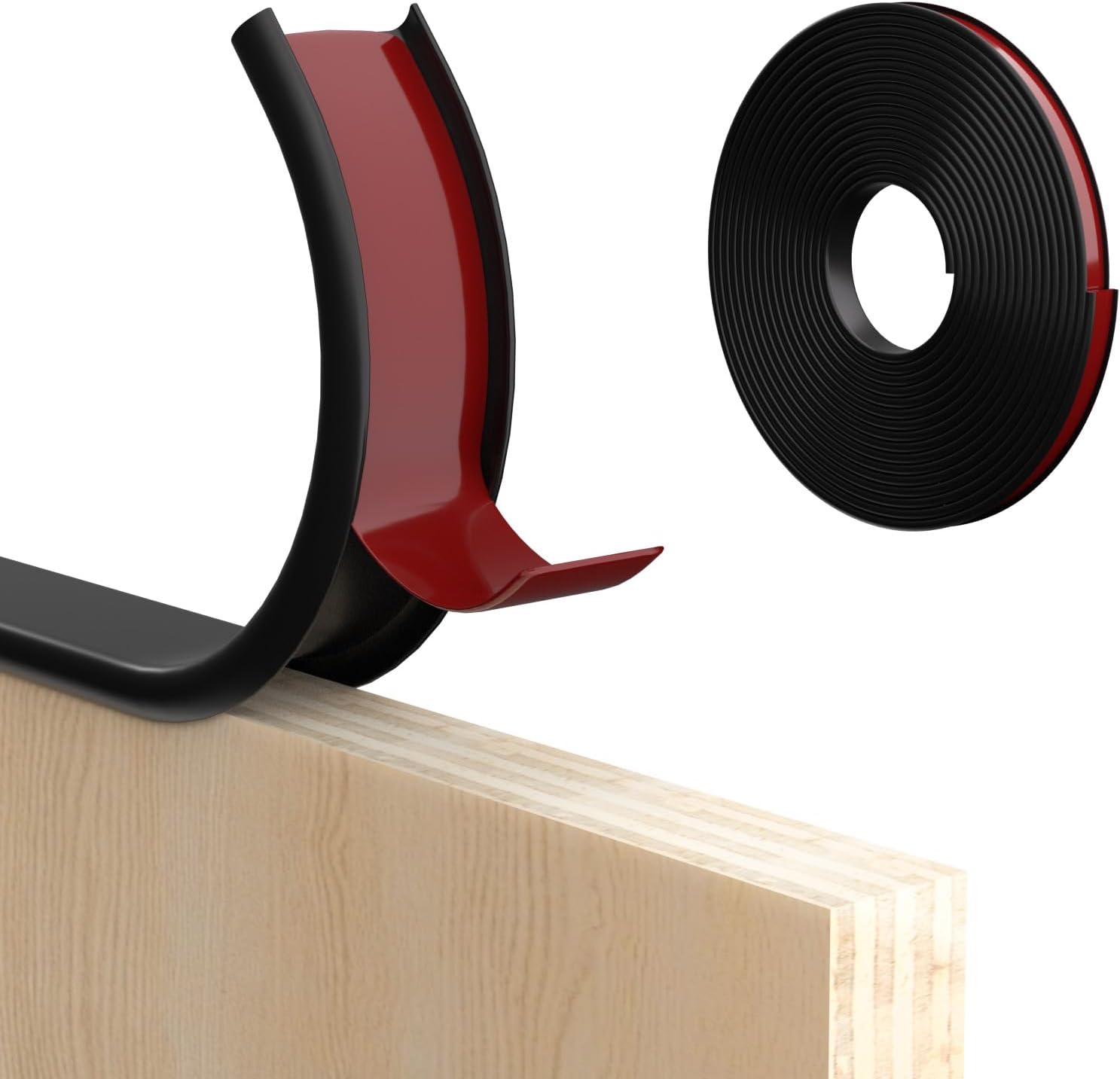 Orgthin U-Shape Edge Banding, 0.8 inch x 20ft Edge TPE Self Adhesive Veneer Edging Trim Flexible ...