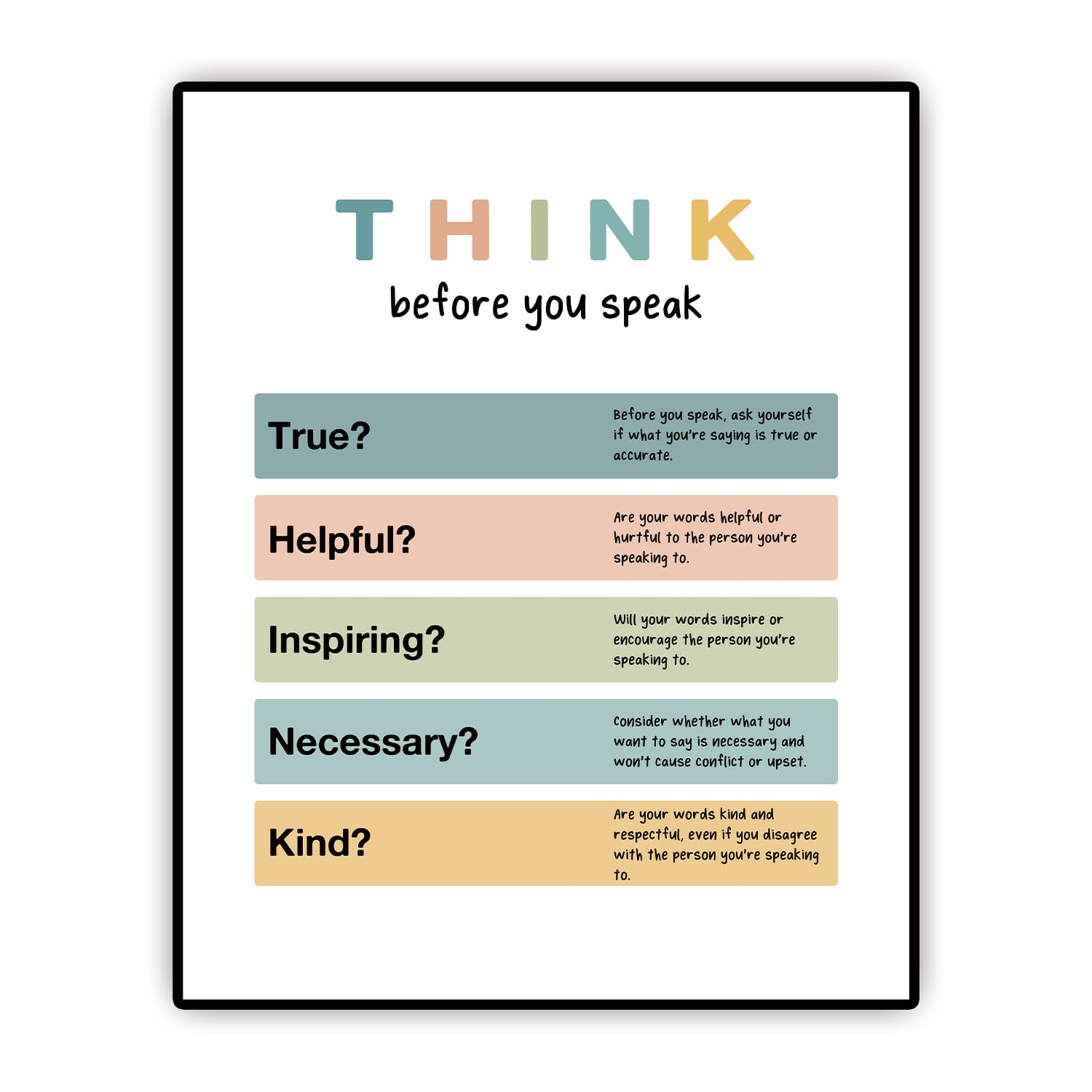 Snapklik.com : Think Before You Speak, Kids Wall Art, Motivational ...