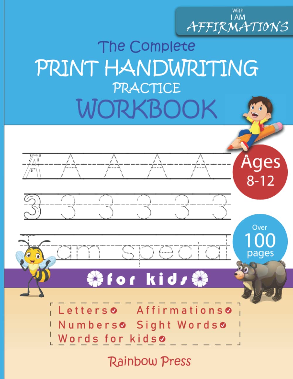 THE COMPLETE PRINT HANDWRITING WORKBOOK FOR KIDS AGES 8-12: Penmanship ...