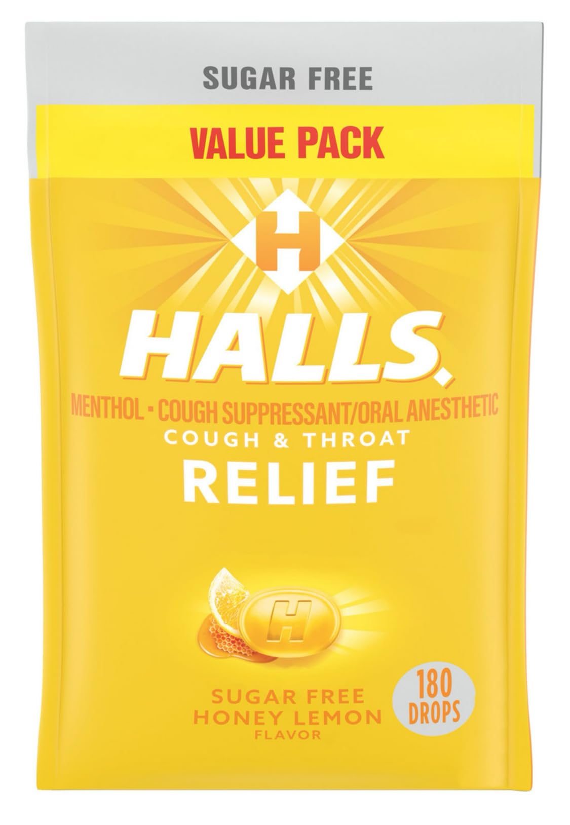Amazon.com: Max Strength Hall Relief Honey Lemon Sugar Free Cough Drops ...