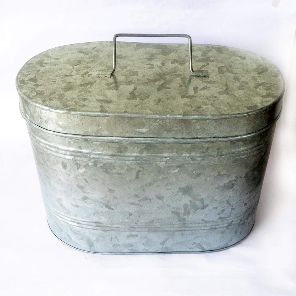Buy NIRMAN Rustic Galvanized Metal Bread Box - Countertop Space-Saving ...