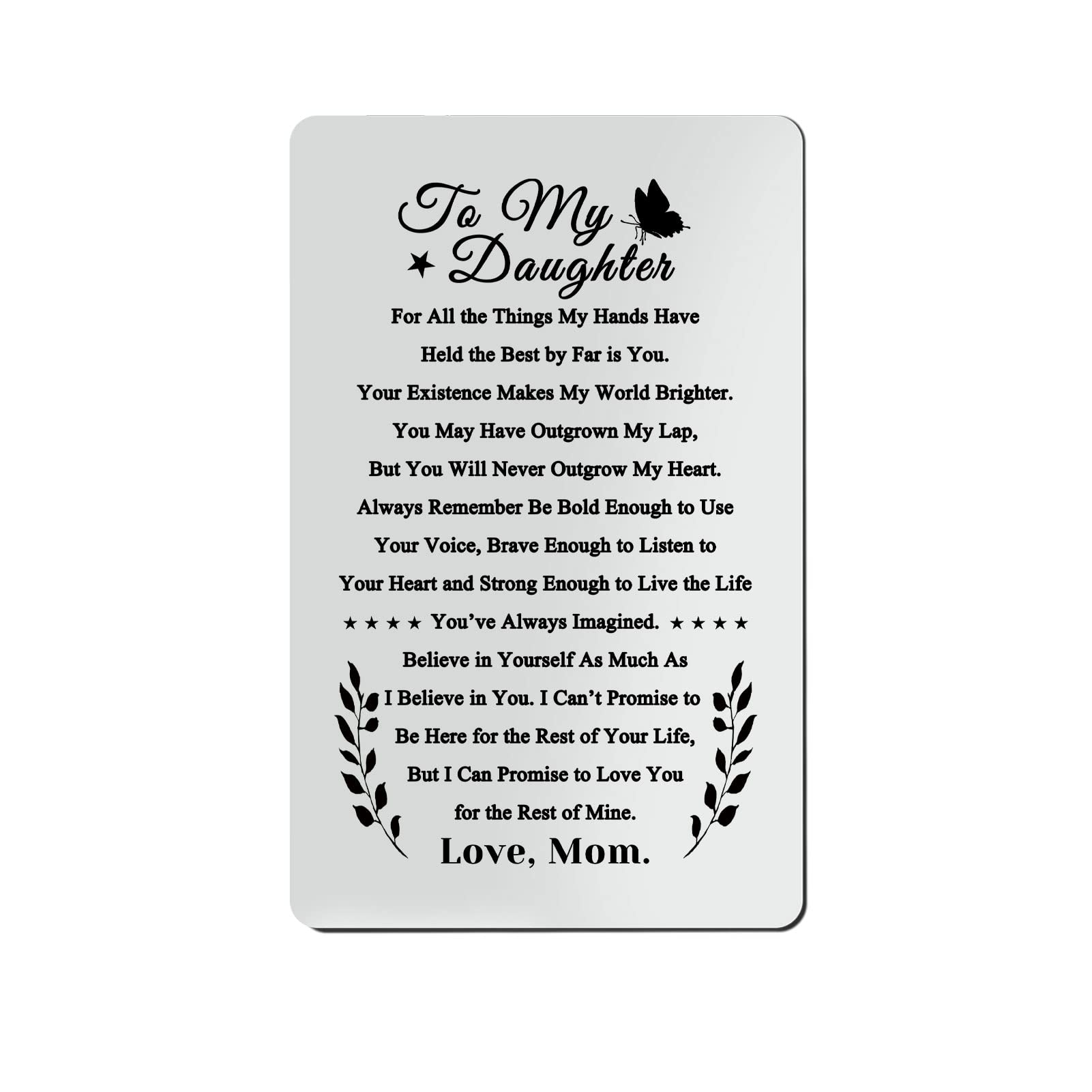 Amazon.com: Daughter Gifts from Mom Engraved Wallet Card for Daughter ...