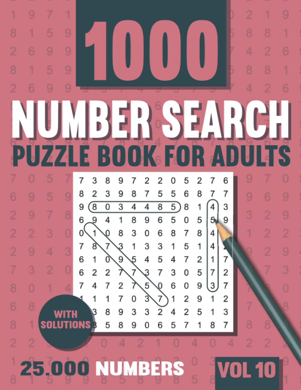 Number Search Puzzle Book for Adults: Big Puzzlebook with 1000 Number ...