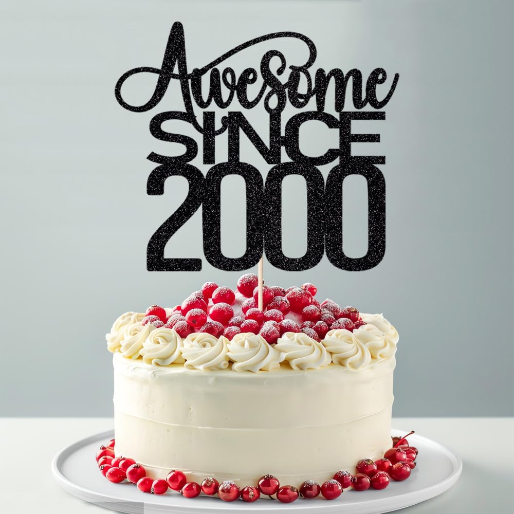 Snapklik.com : 25th Awesome Since 2000 Cake Topper,Happy 25th Birthday ...